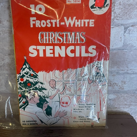 Holiday | 2 Books Vintage Christmas Window Stencils Great Graphics Use ...